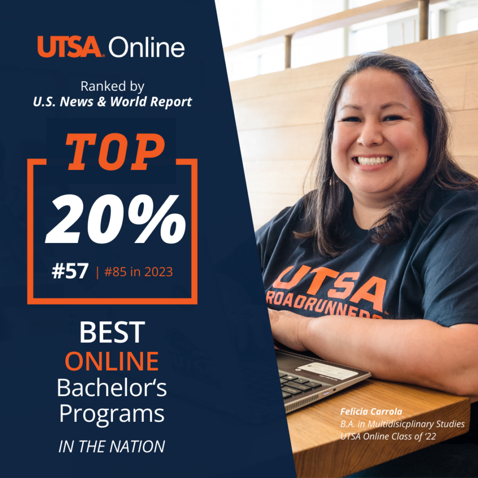 UT San Antonio Online in Top 20% of Best Online Programs in the Nation